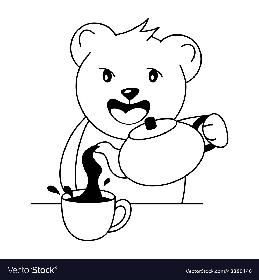 Having tea Royalty Free Vector Image - VectorStock