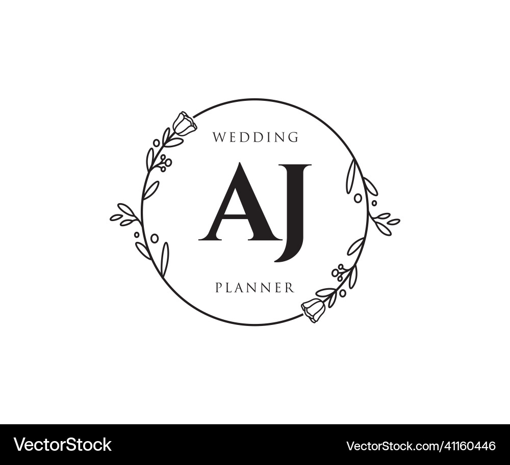 Initial aj feminine logo usable for nature salon Vector Image