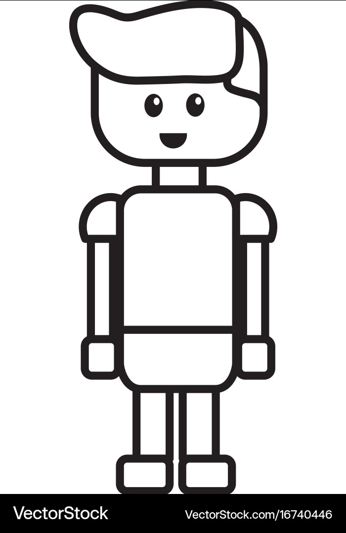 Line man character to video game technology play Vector Image