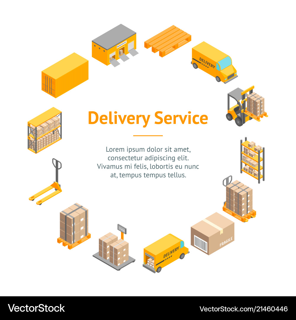 Logistic delivery service banner card circle Vector Image