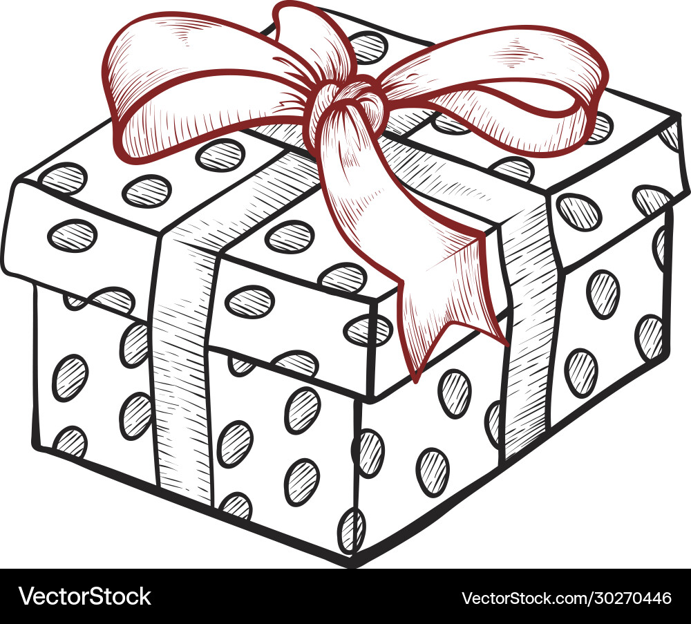 Present line art icon holiday box for celebration Vector Image
