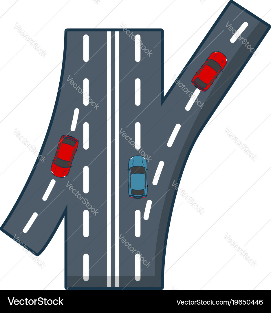 Road junction icon cartoon style Royalty Free Vector Image