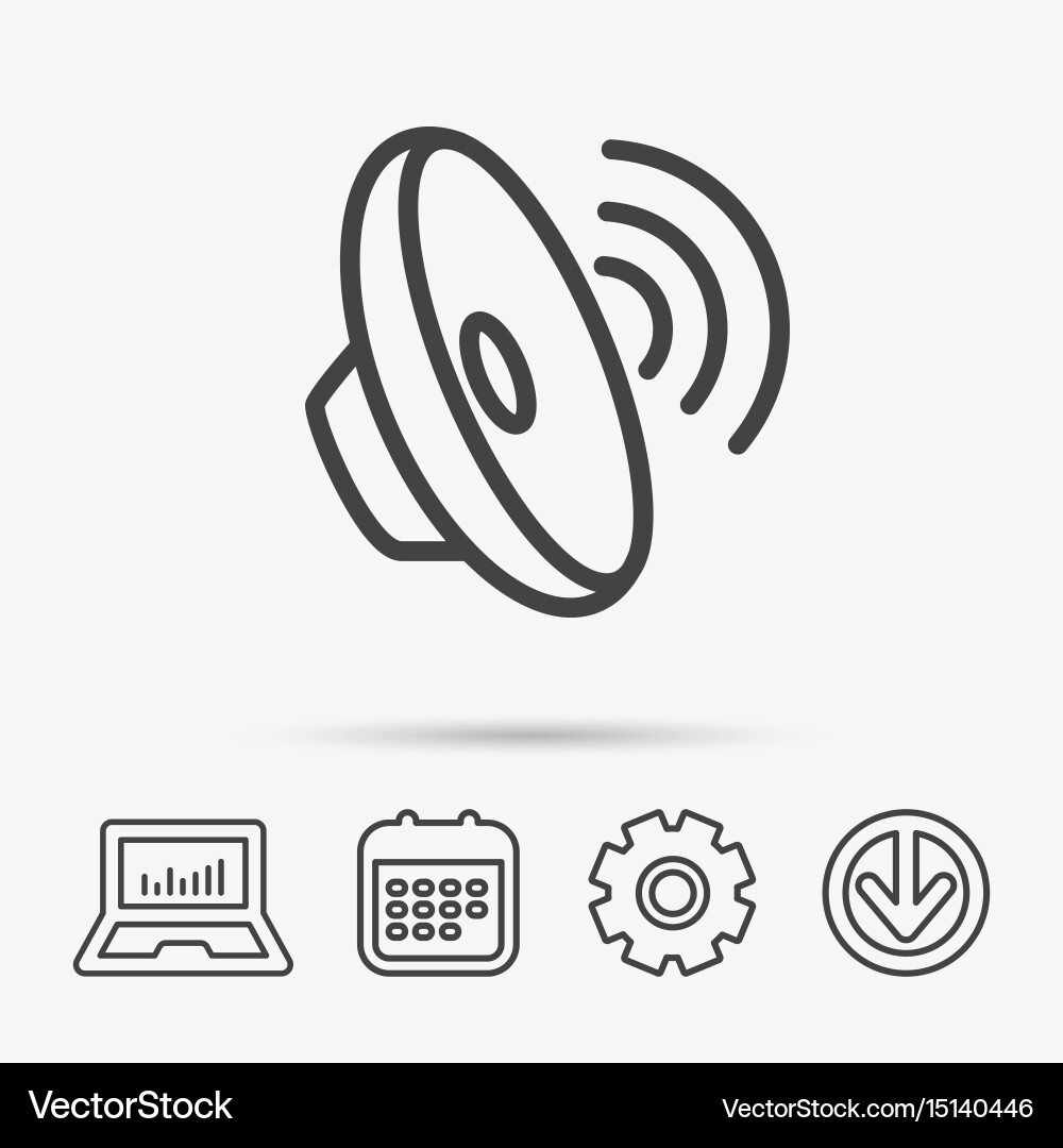 Sound waves icon audio speaker sign Royalty Free Vector