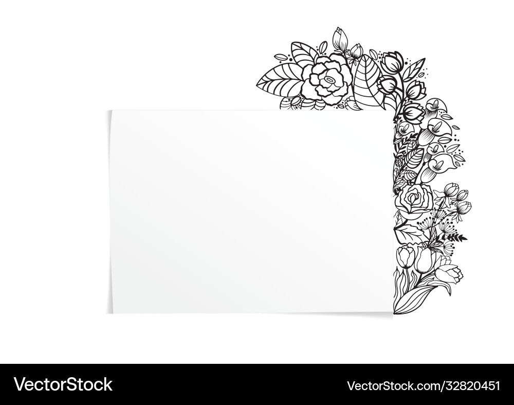 Beautiful grey floral frame for your products Vector Image