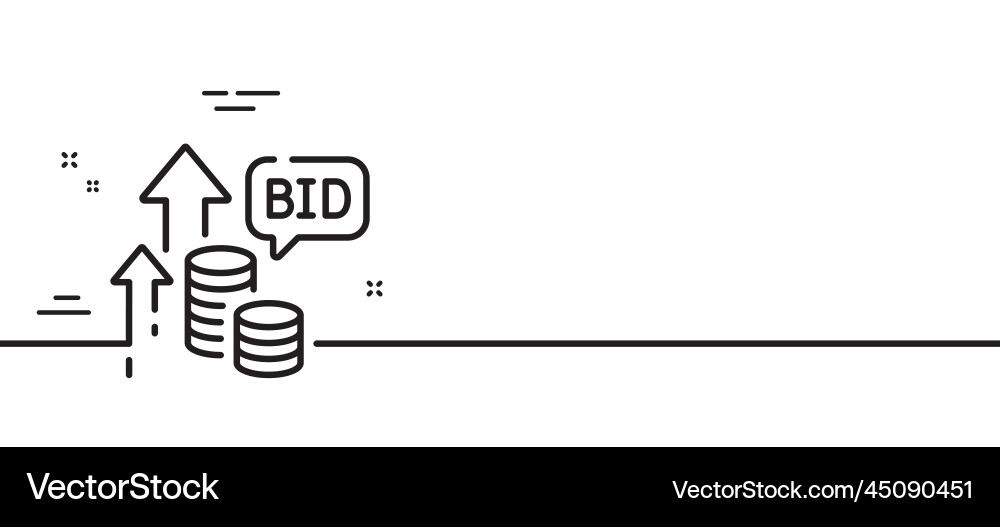 Bid offer line icon auction sign Royalty Free Vector Image