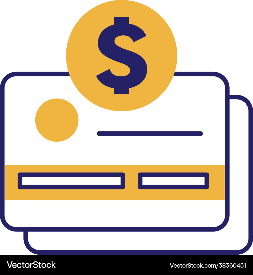 Coin and credit cards Royalty Free Vector Image