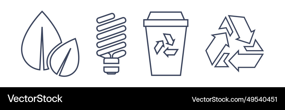 Ecology line icon as nature and environment Vector Image