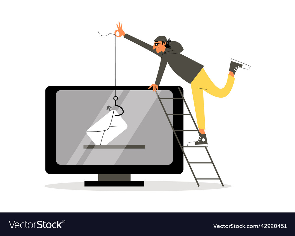 Hacker attacks computer with viruses flat Vector Image