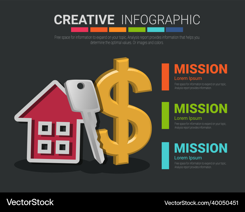 Infographic key and hose design template Vector Image