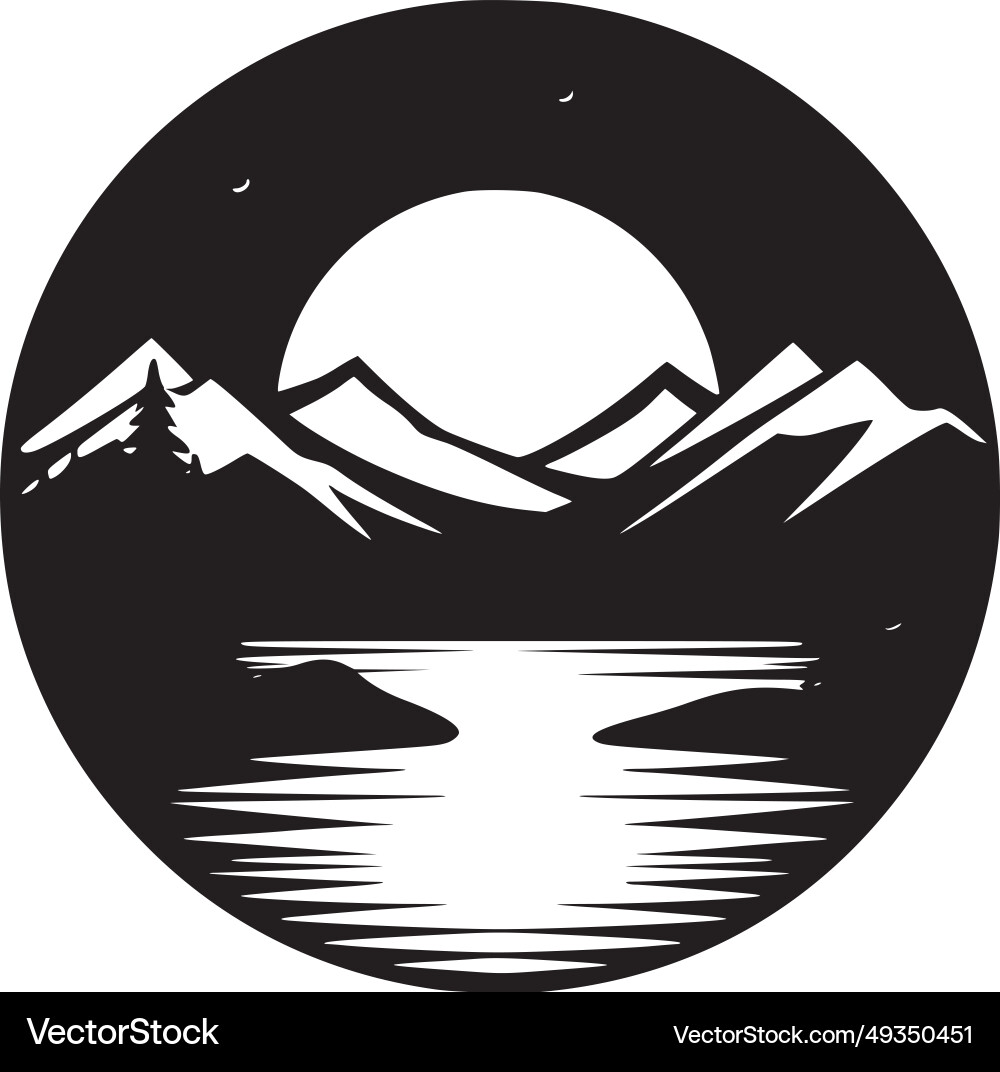 Lake - minimalist and flat logo Royalty Free Vector Image