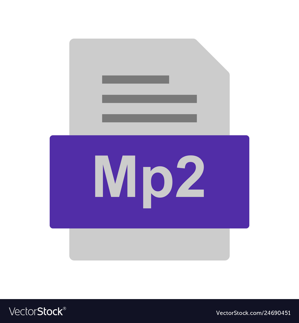Mp2 file document icon Royalty Free Vector Image