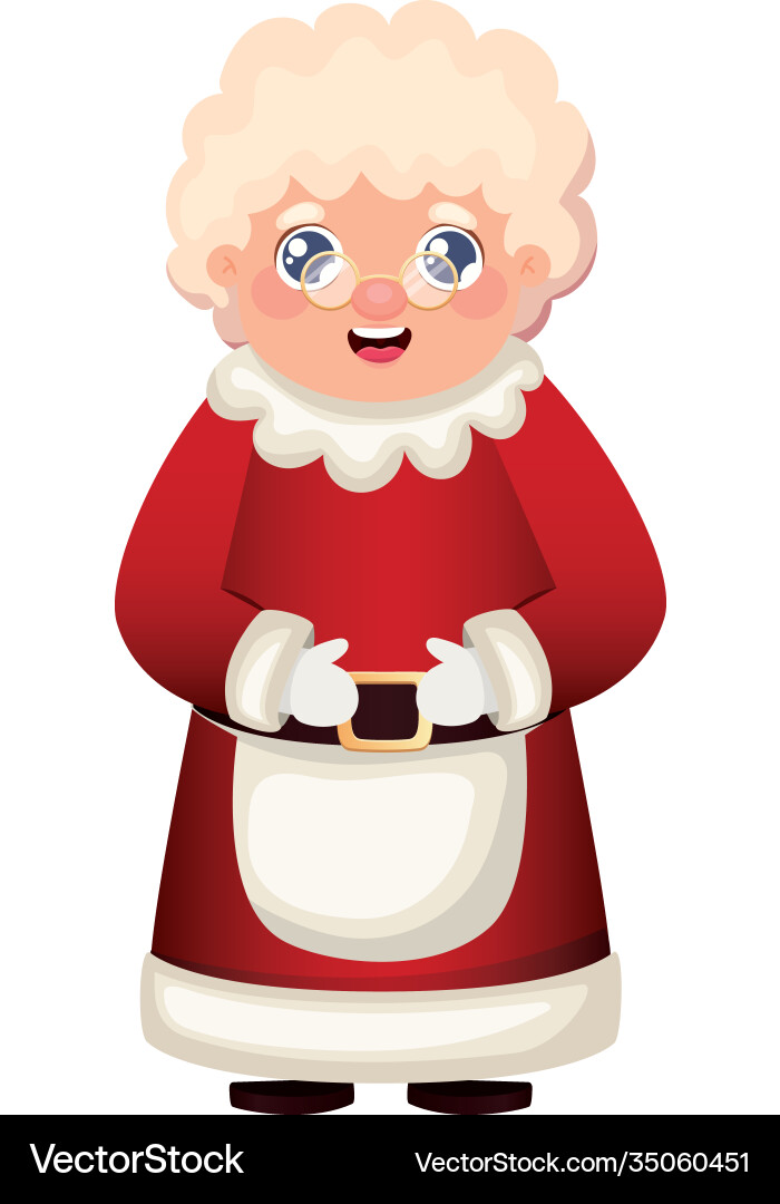 Mrs santa claus smiling icon Royalty Free Vector Image