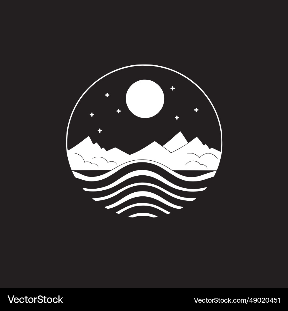 Ocean - minimalist and simple silhouette Vector Image