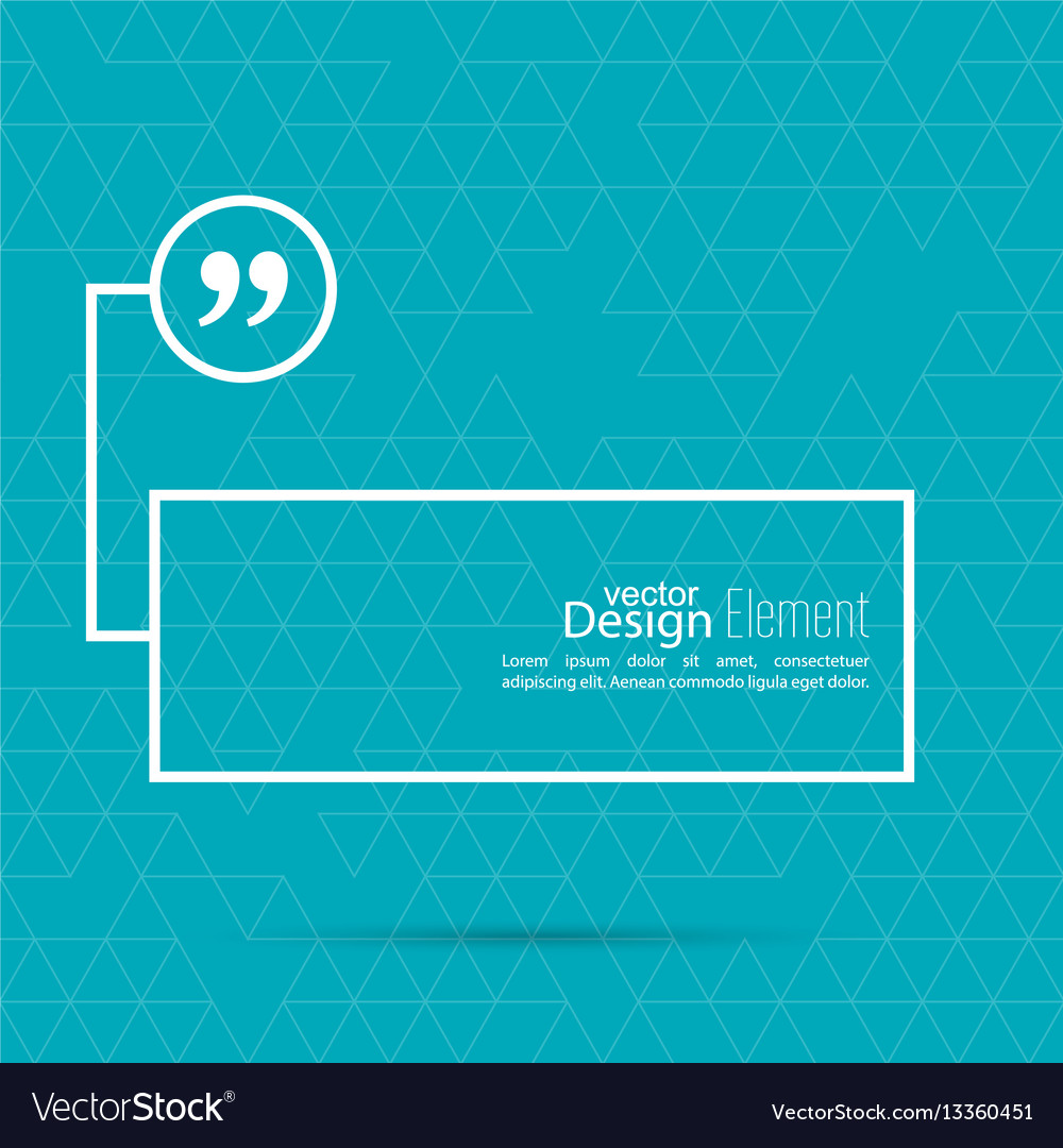 Quotation mark speech bubble Royalty Free Vector Image