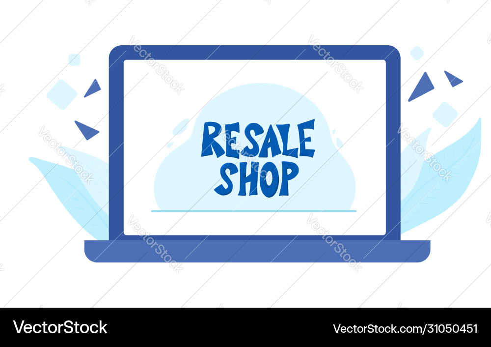 Resale shop hand drawn text emblem Royalty Free Vector Image