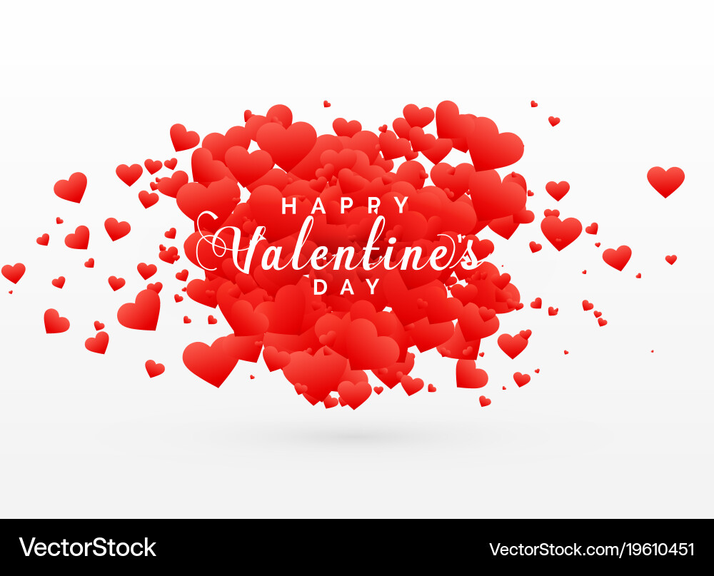 Valentines day card design with scattered red Vector Image