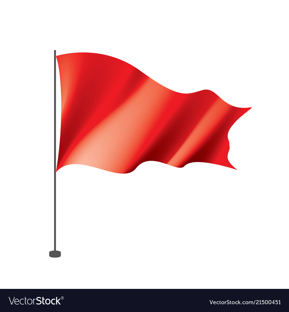 Waving the red flag on a white background Vector Image