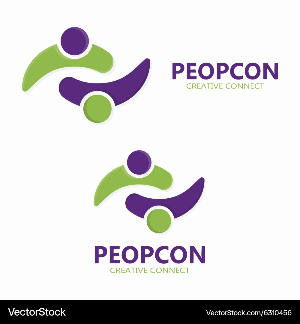 Abstract people logo template Social team Vector Image