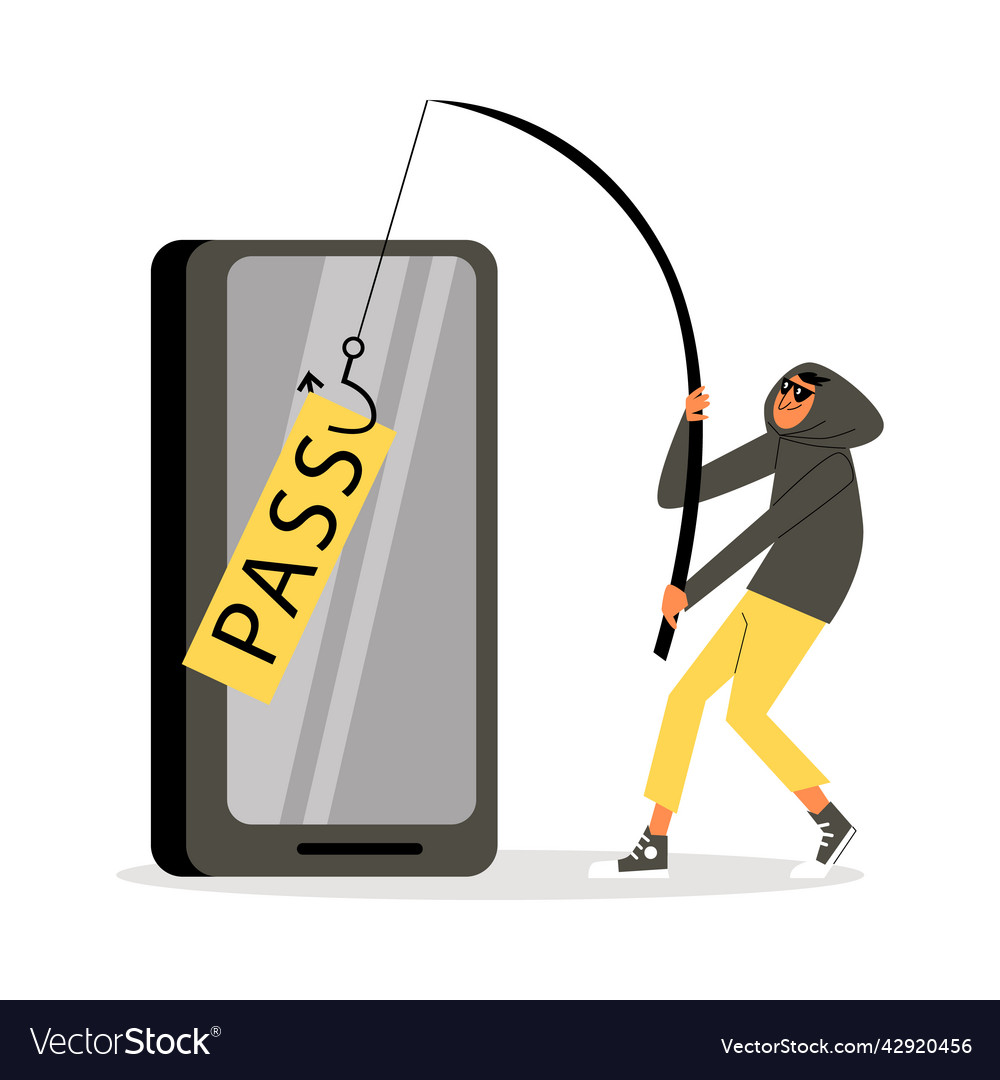 Attacker Hacker Accessing Private Information Vector Image