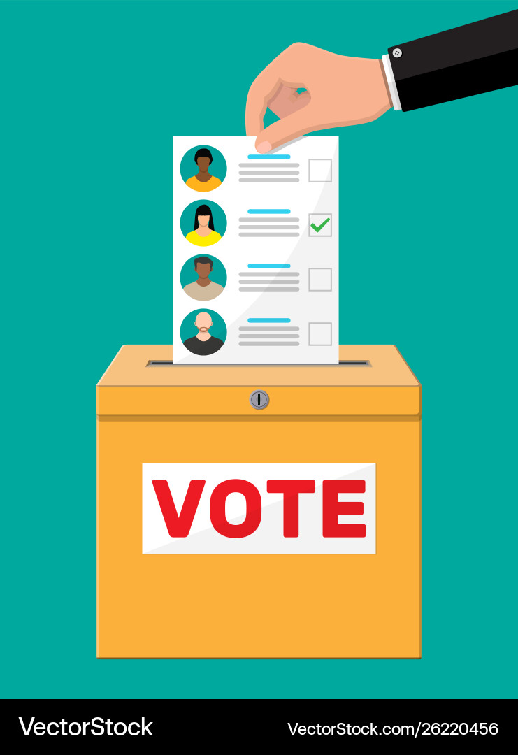 Ballot paper with candidates Royalty Free Vector Image