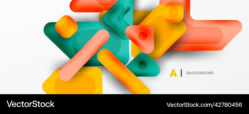 Colorful geometric shapes lines squares Royalty Free Vector