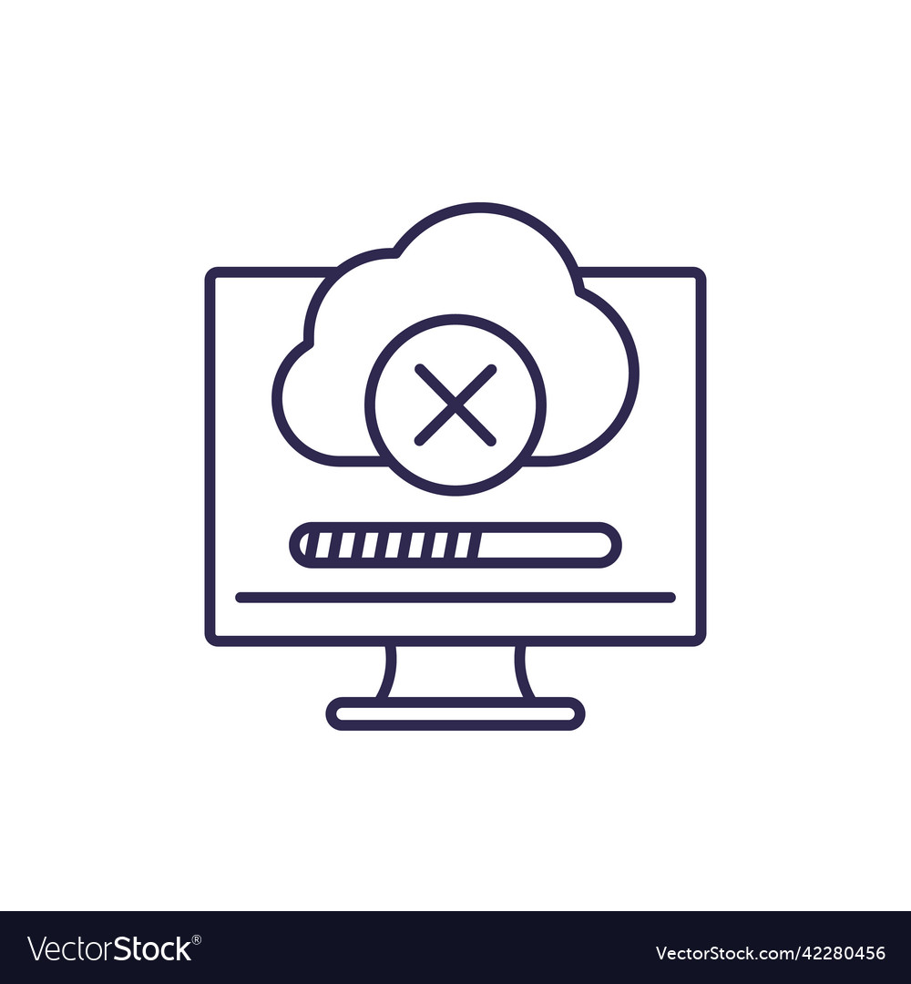 Delete Data In Cloud Line Icon Royalty Free Vector Image delete-data-in-cloud-line-icon-royalty-free-vector-image