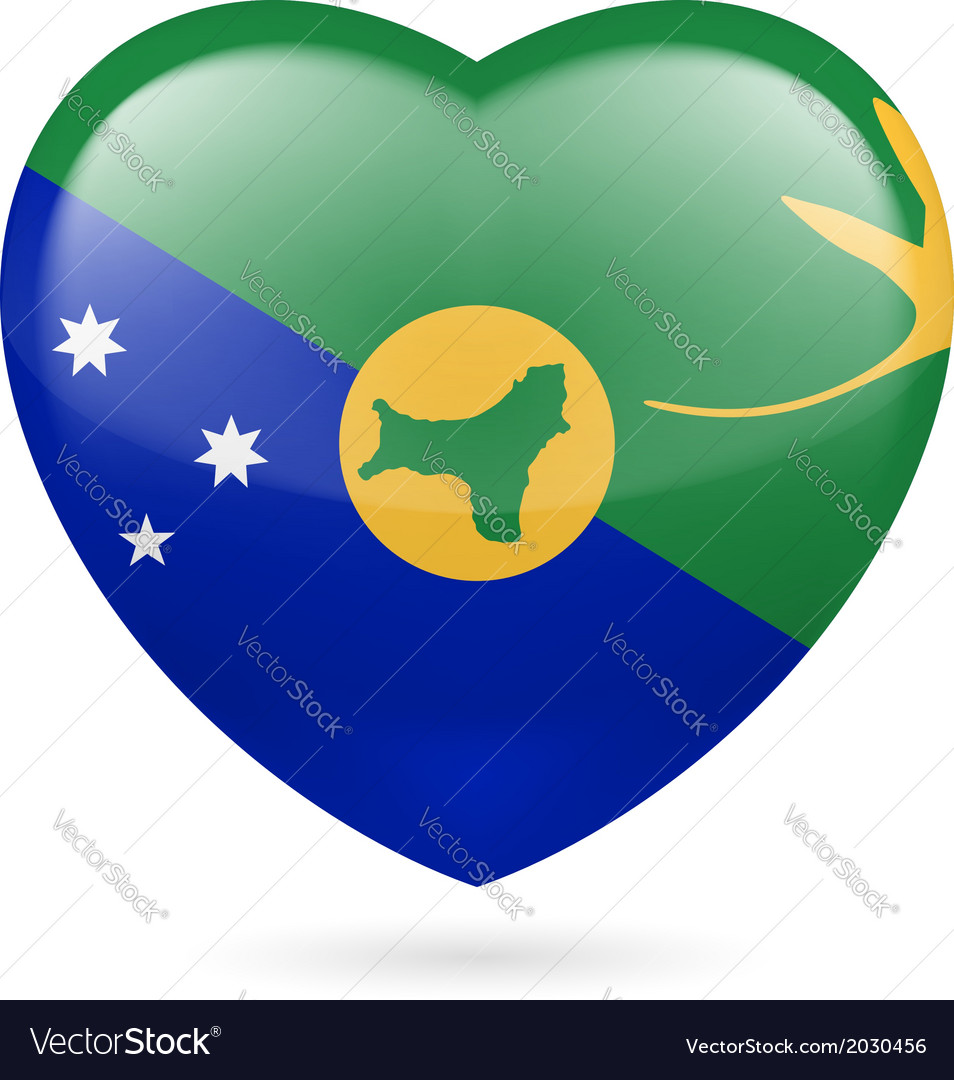 Heart icon of christmas island Royalty Free Vector Image