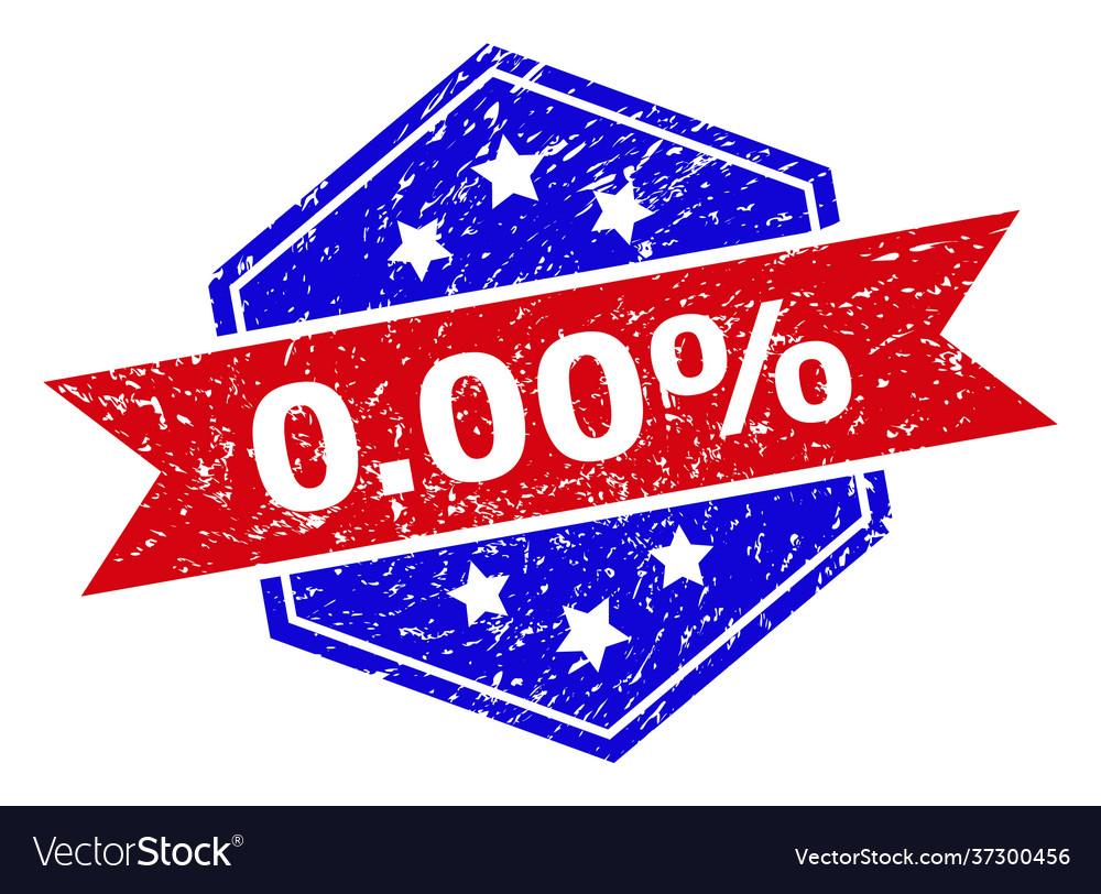 Hexagonal bicolor 000 percent rubber stamp Vector Image