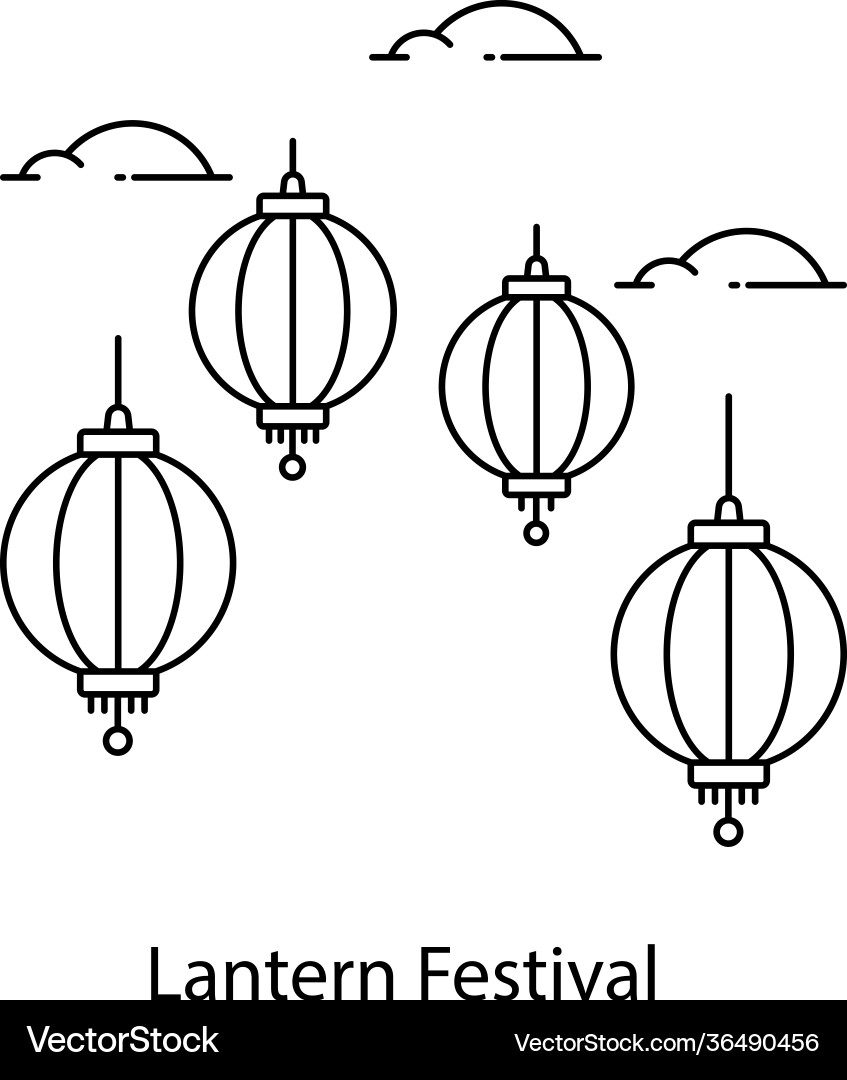 Lantern festival Royalty Free Vector Image - VectorStock