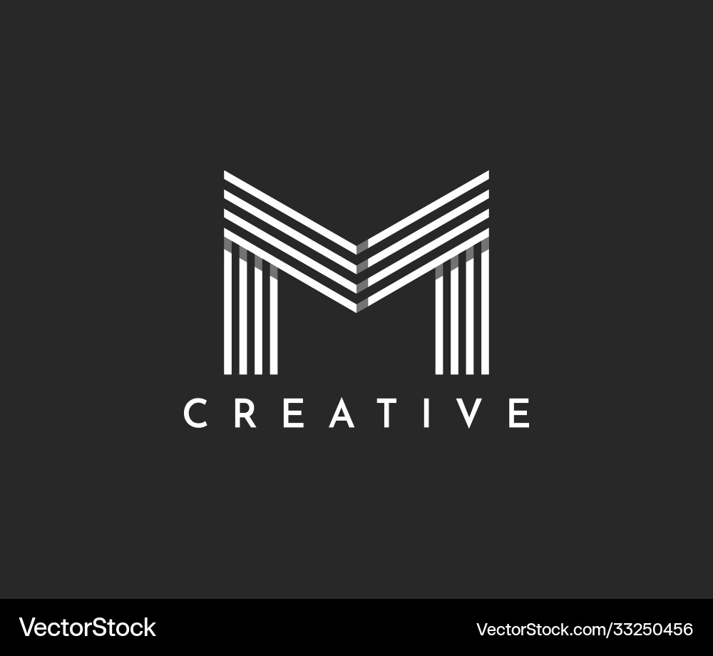 Letter m dynamic line logo Royalty Free Vector Image