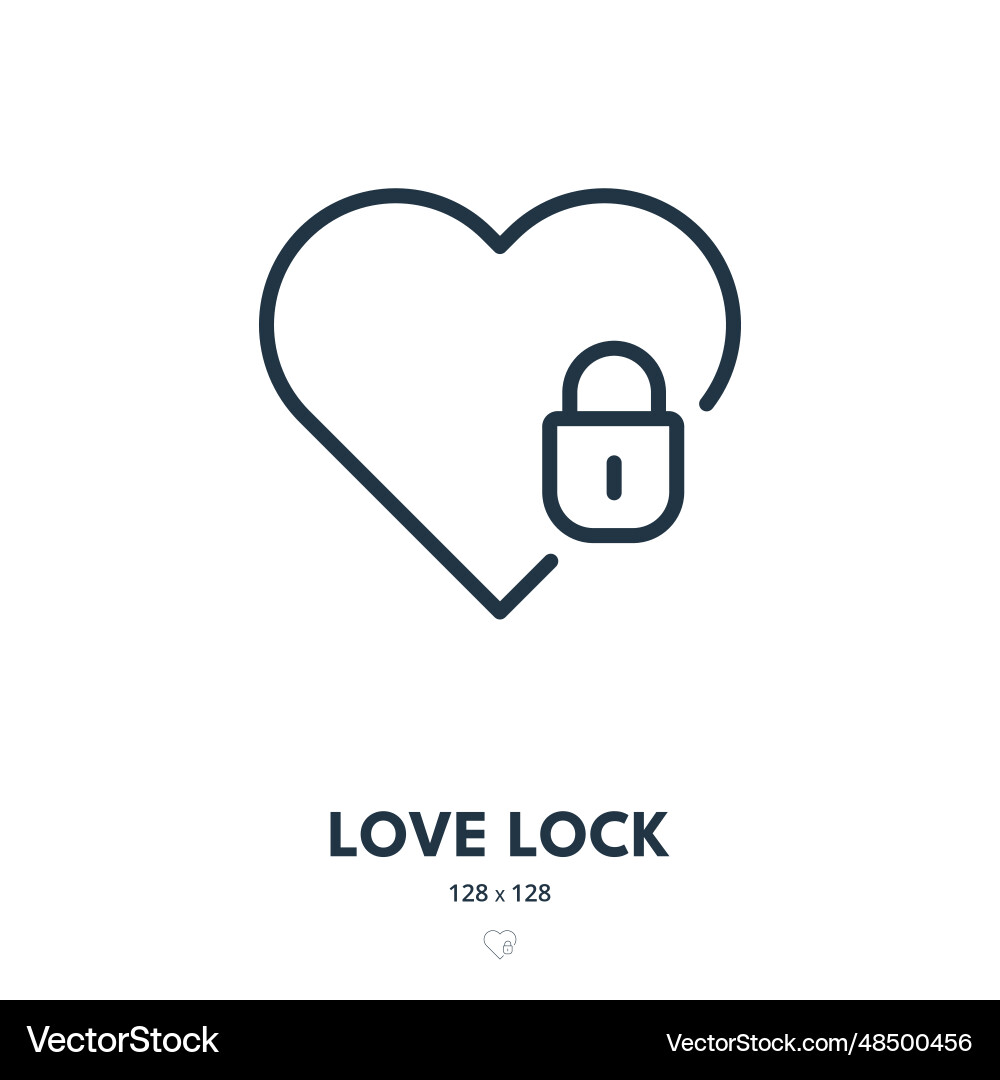 Love lock icon valentine heart romantic Royalty Free Vector