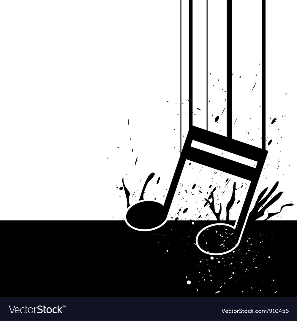 Music note fall down Royalty Free Vector Image