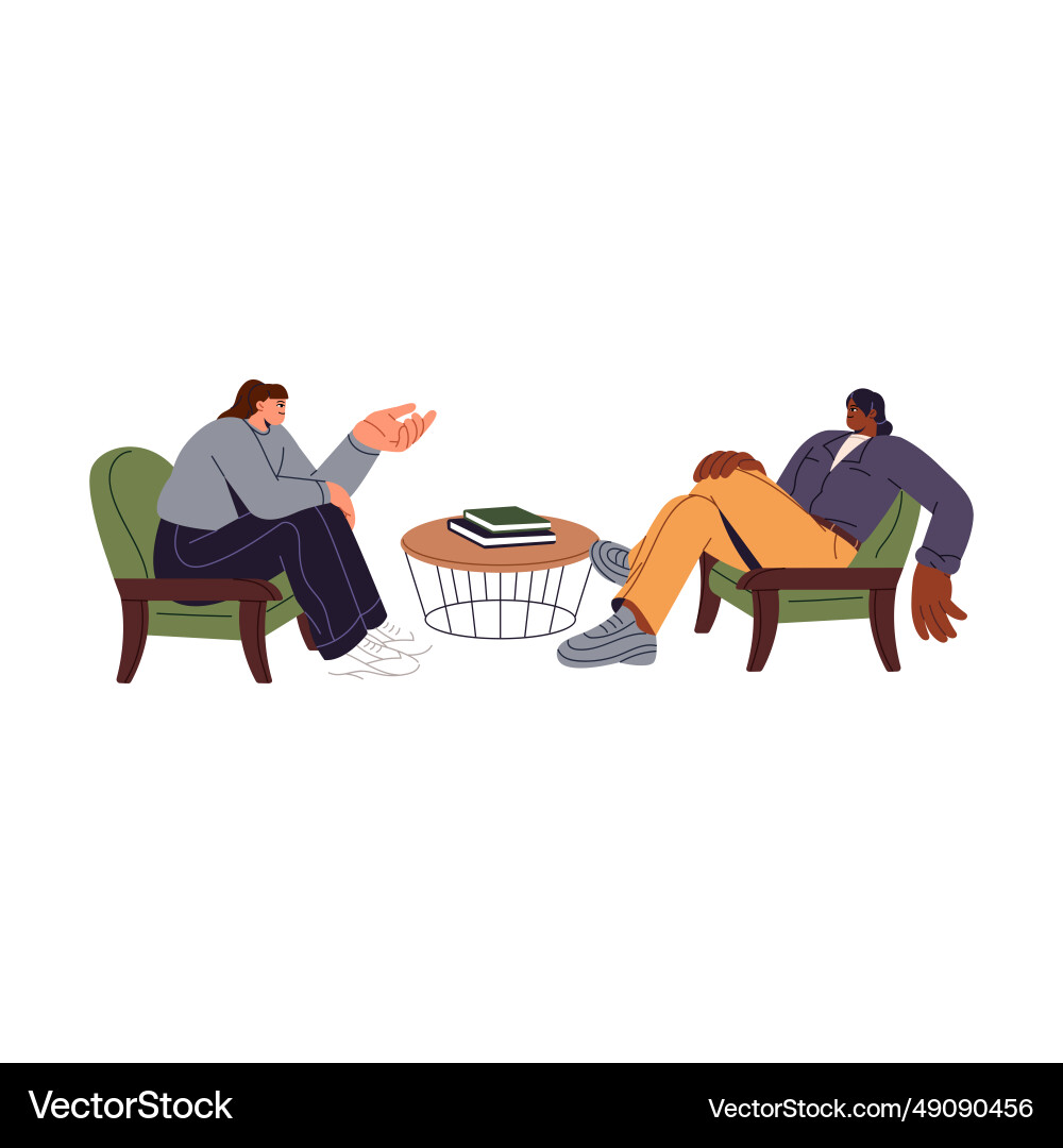 People rest sitting on chairs women communicate Vector Image