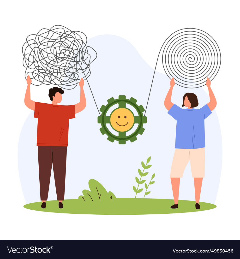 Positive thinking and problem solving approach Vector Image