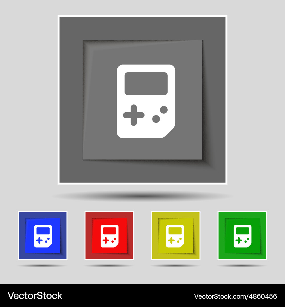 Tetris icon sign on the original five colored Vector Image