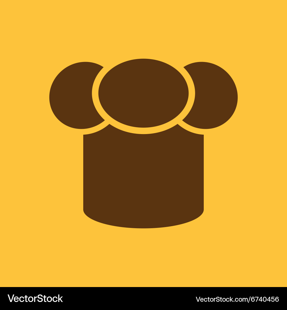 Toque icon chef and cook symbol flat Royalty Free Vector