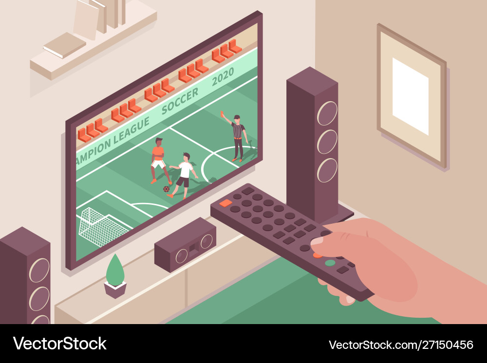 Tv sports channel composition Royalty Free Vector Image