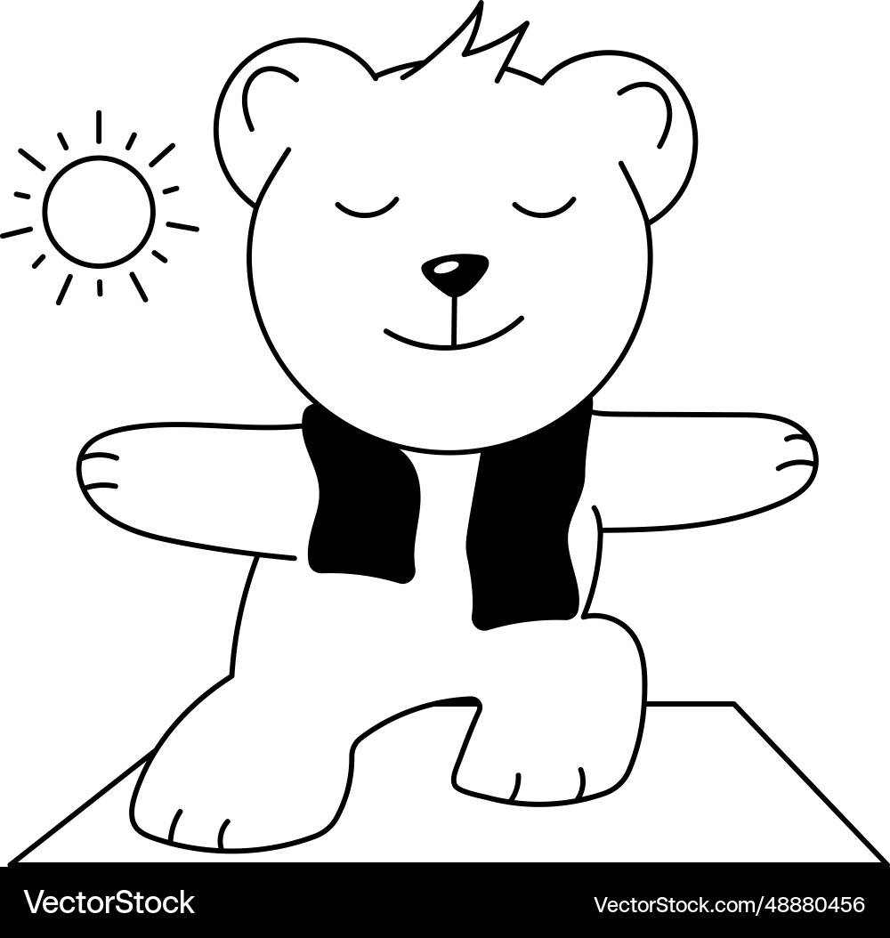 Yoga bear Royalty Free Vector Image - VectorStock