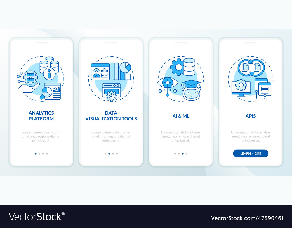 2d Blue Data Democratization Concept With Line Vector Image