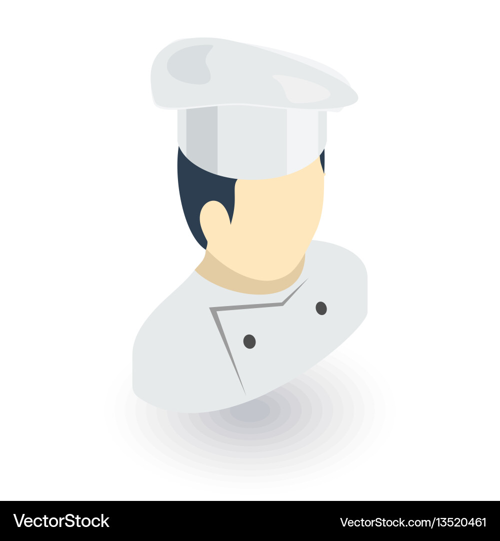Avatar chef man cook isometric flat icon 3d Vector Image
