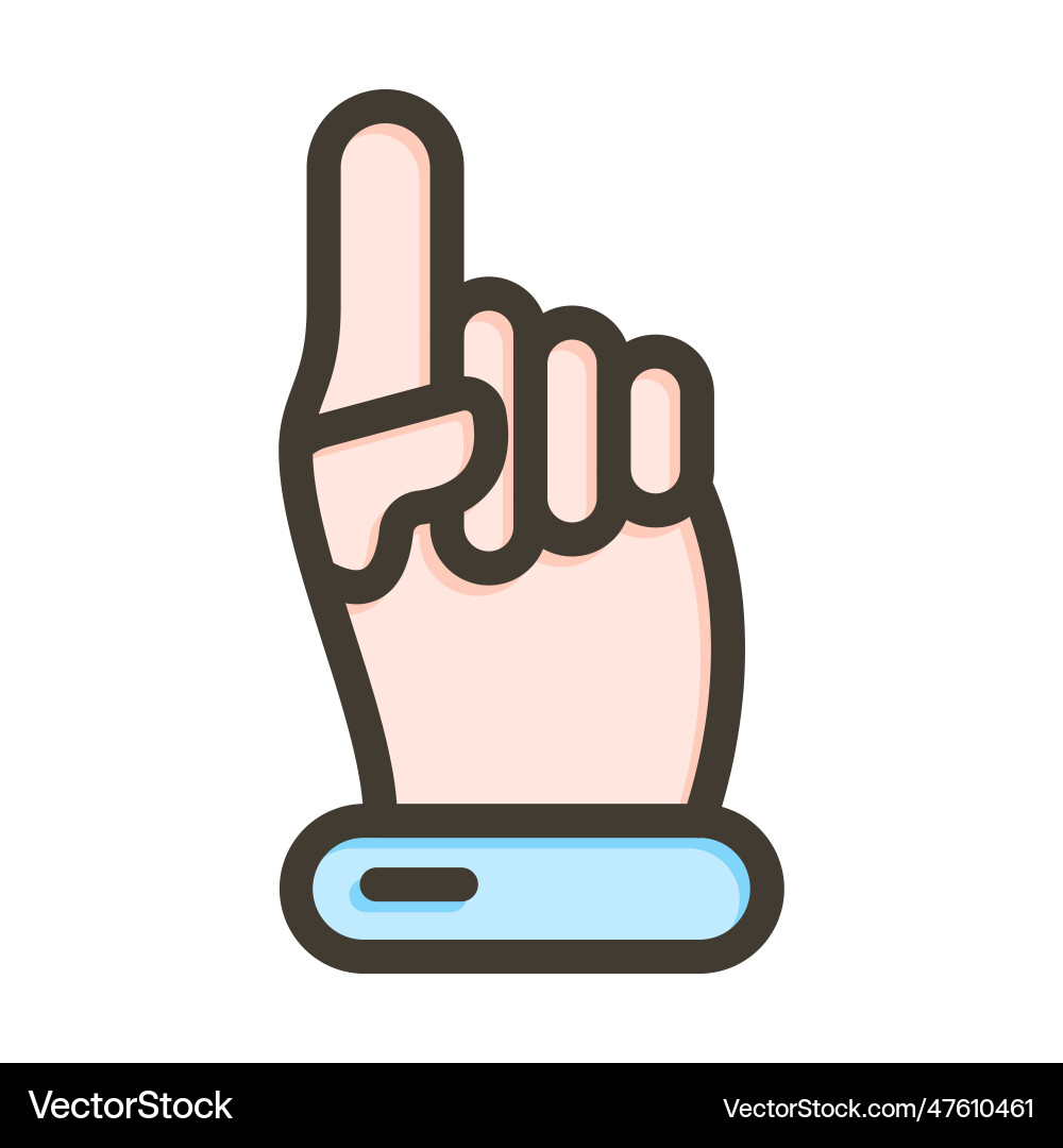 Foam hand thick line filled colors for personal Vector Image