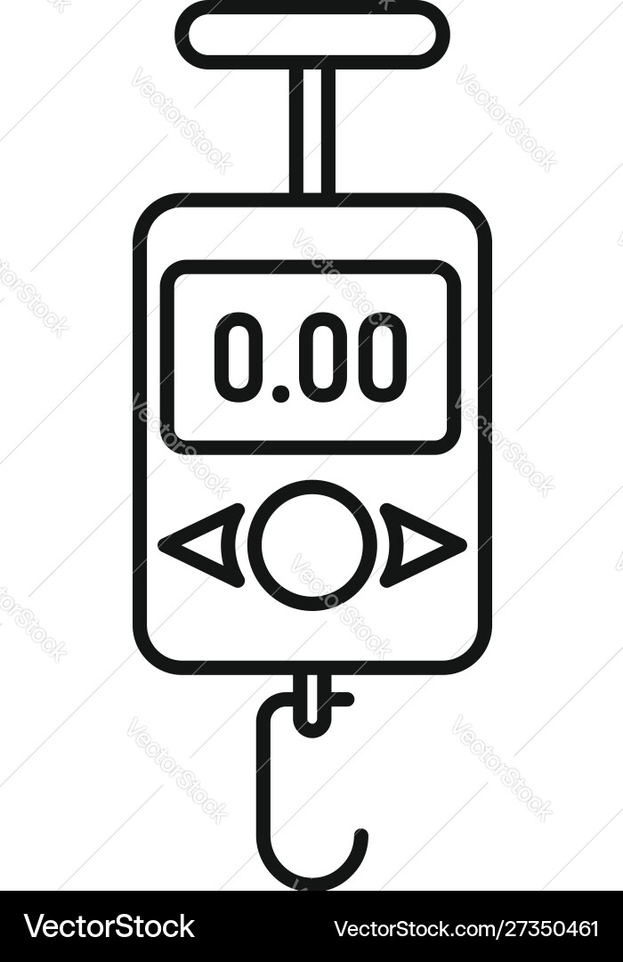 Hand digital scales icon outline style Royalty Free Vector