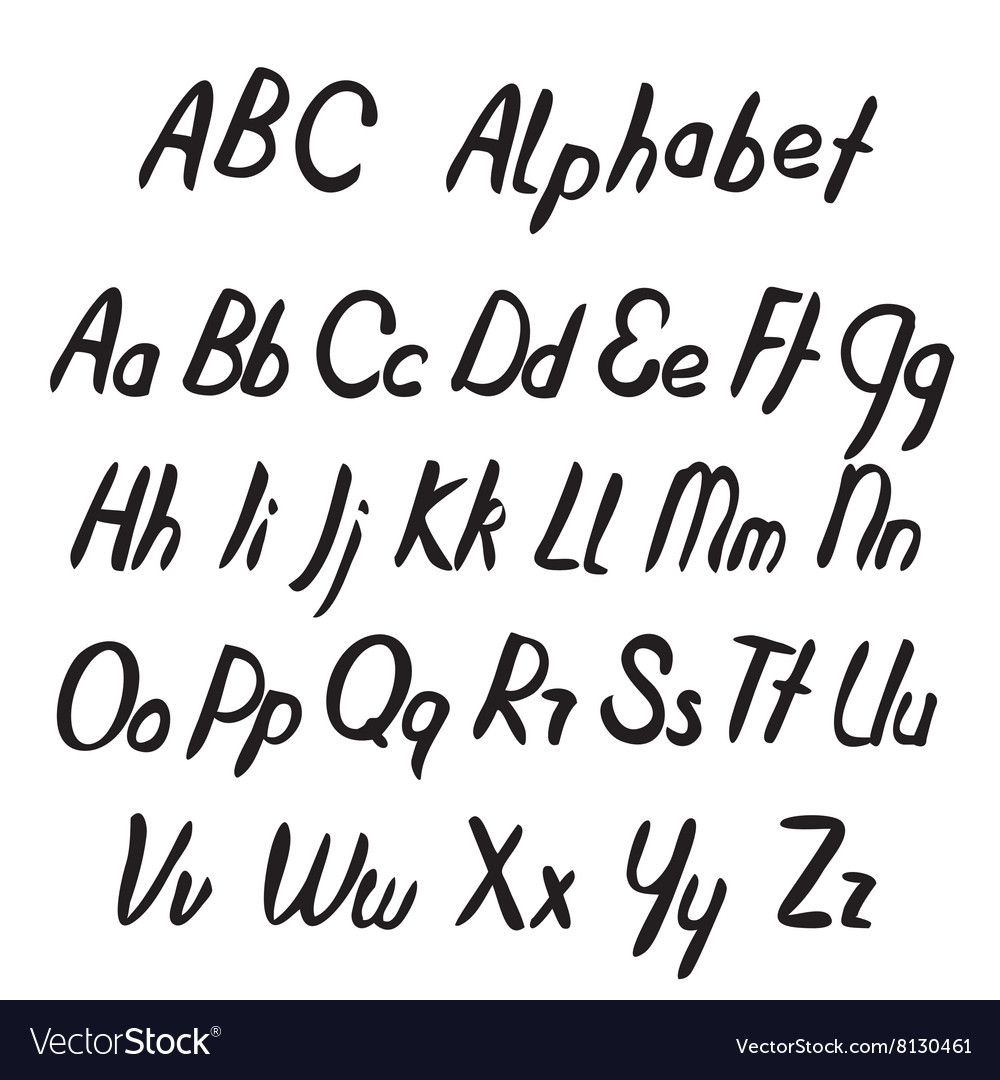 Hand Drawn Abc Letters Alphabet Royalty Free Vector Image