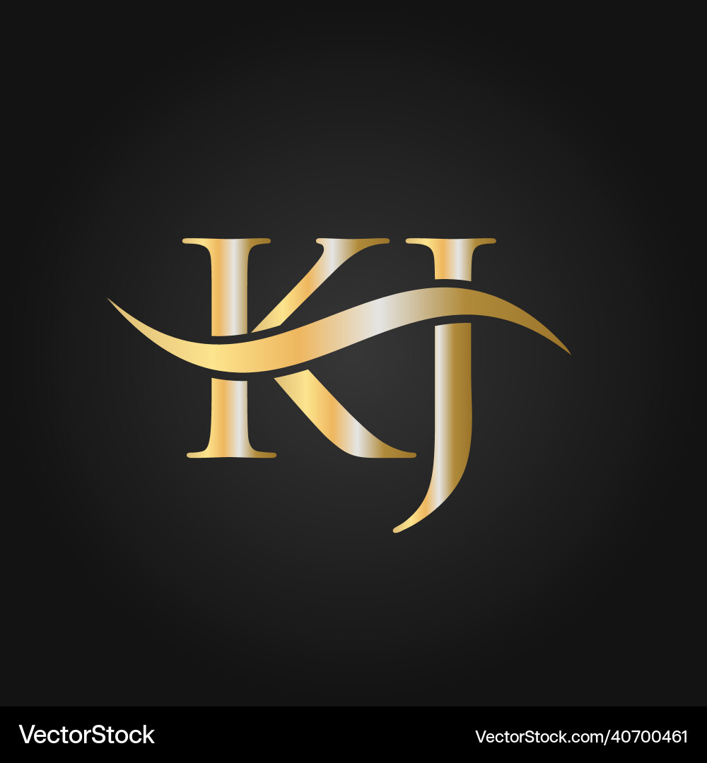 Letter kj logo sign design template k j Royalty Free Vector
