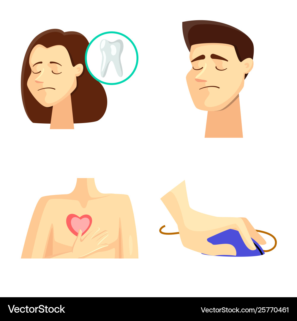 Pain and disease sign set Royalty Free Vector Image
