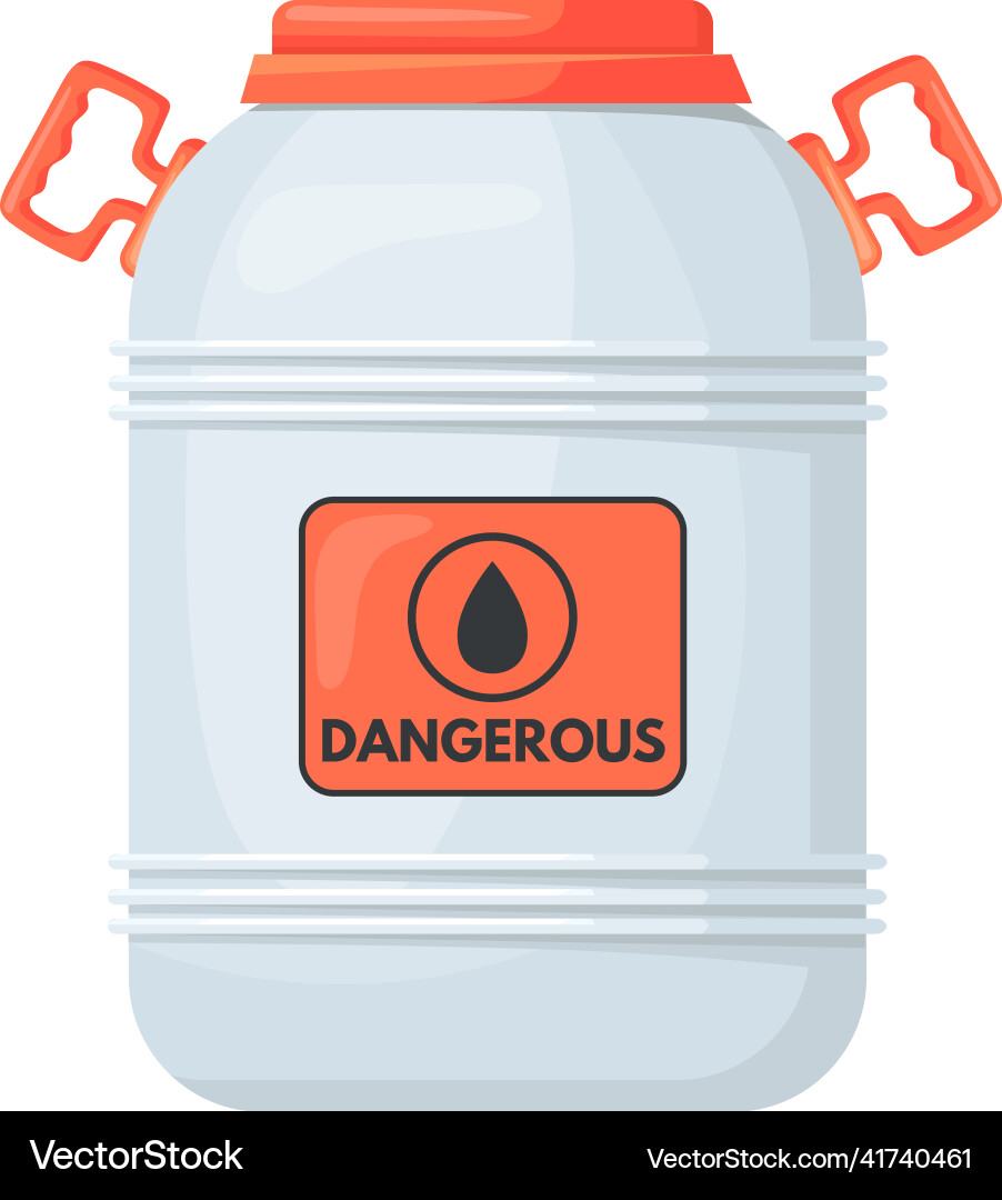 Plastic can with toxic chemical liquid dangerous Vector Image