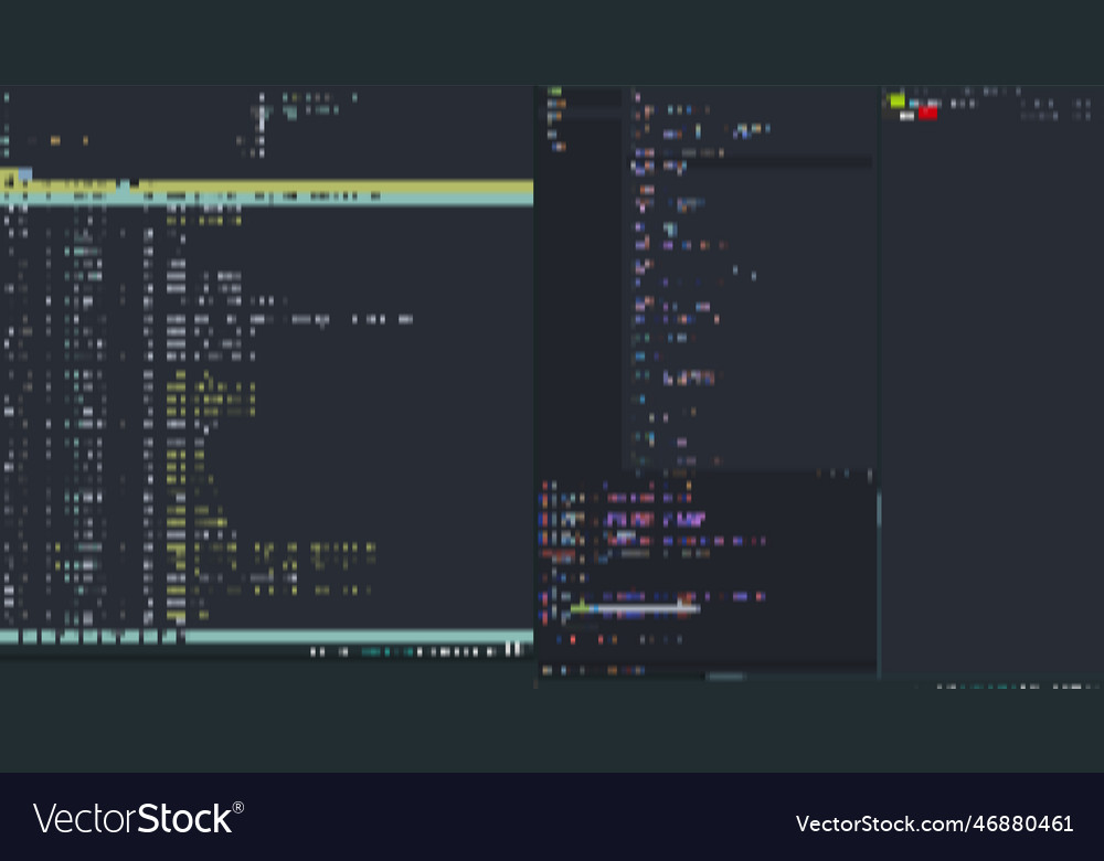 Programming Console With Dark Background Coding Vector Image