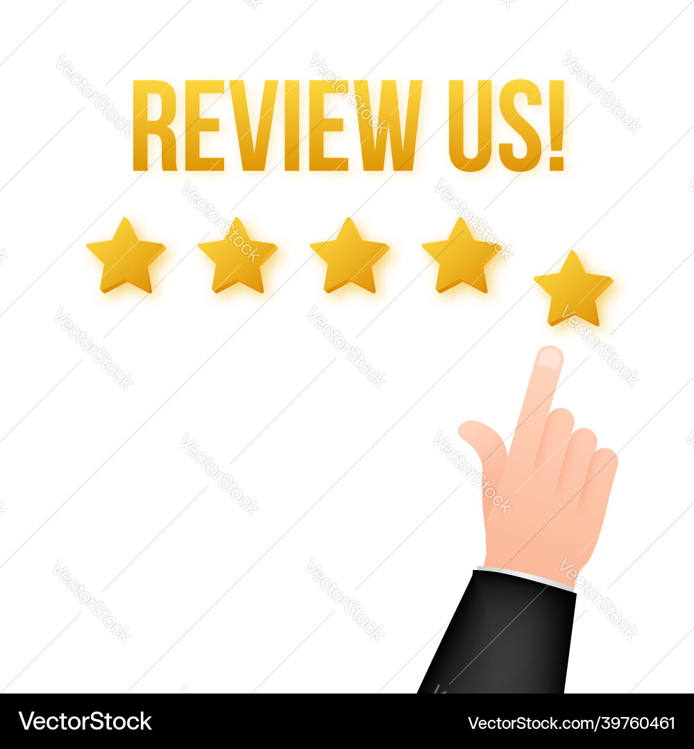 Review us user rating concept and rate Royalty Free Vector