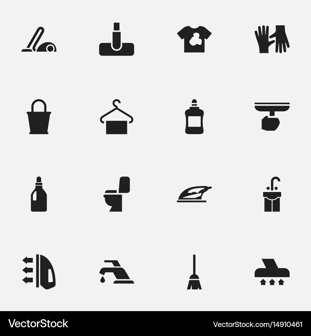Set of 16 editable dry-cleaning icons includes Vector Image