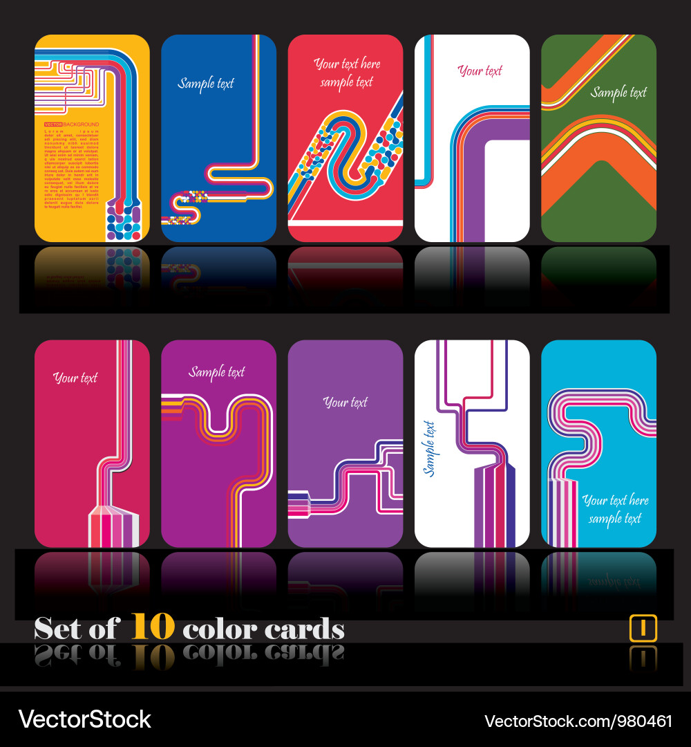 Set of ten abstract cards Royalty Free Vector Image